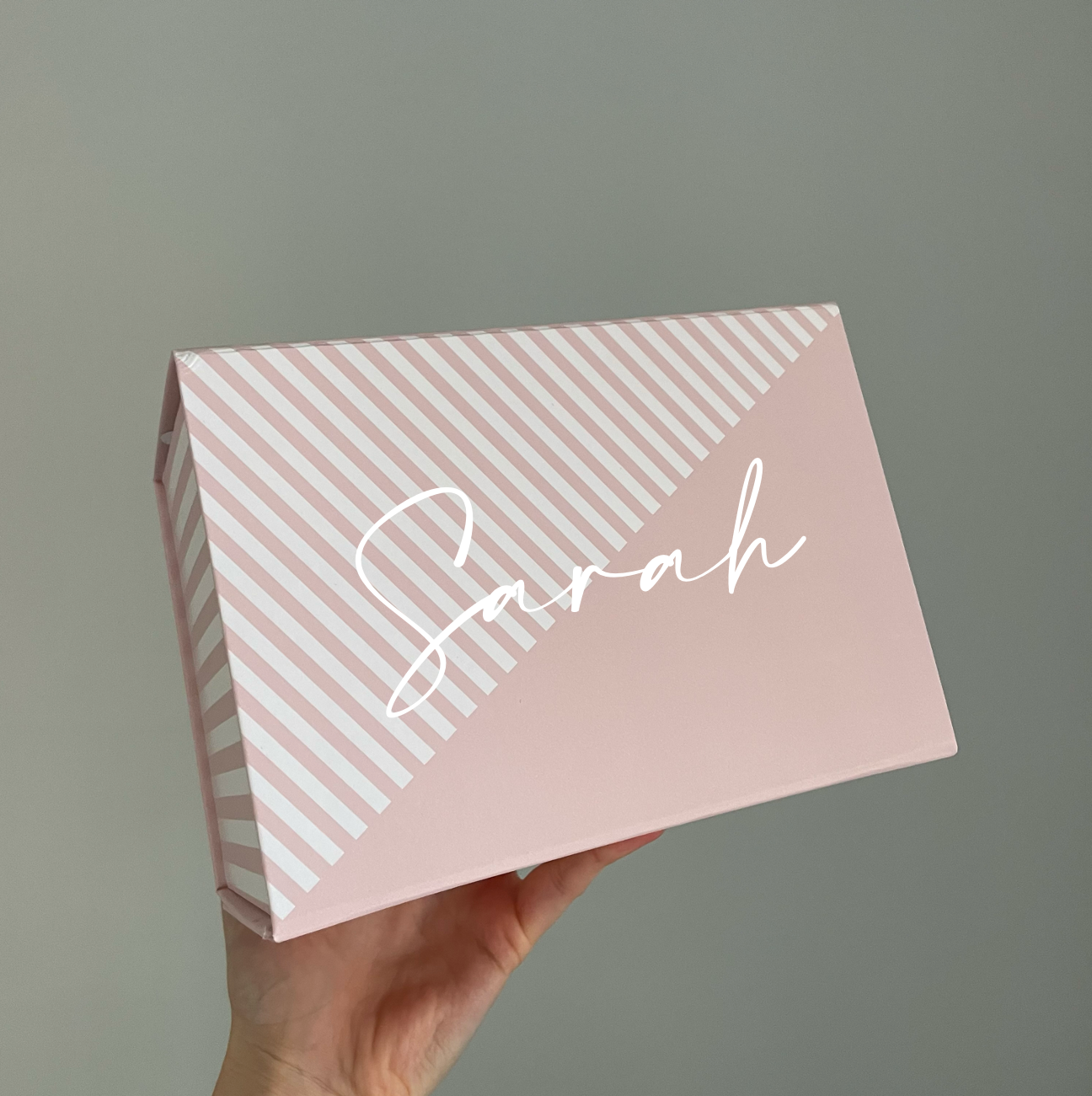 Personalised Pink Stripe Storage Gift Box – Cloth'N'Card